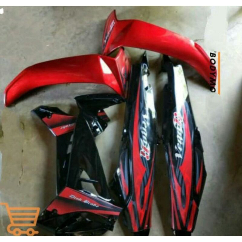 Jual Paket hemat cover body yamaha vega R new warna hitam merah set ...