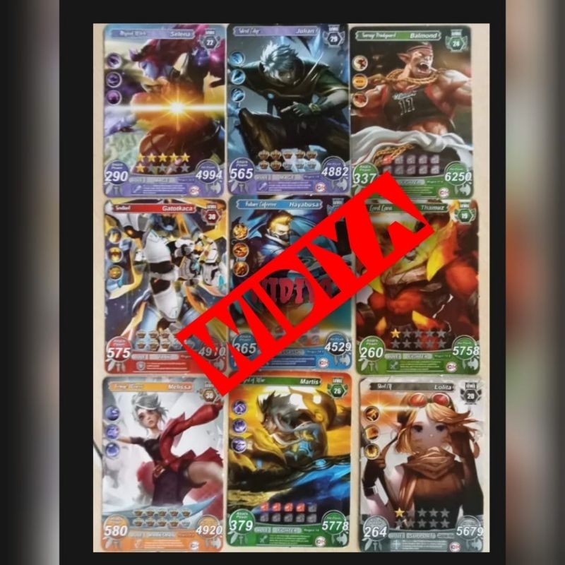 Jual koleksi kartu mobile legends 4D aplikasi 1 pak isi 36 kartu paket ...