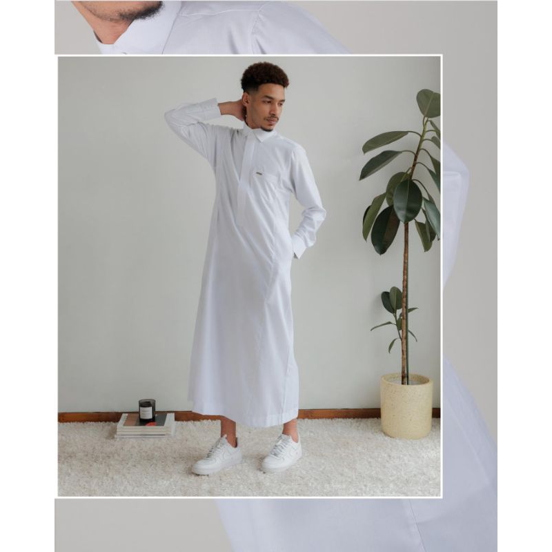 Jual Jubah Shahama Exclusive SH-080 Basic Gamis Pria Polos Kerah Qatar ...