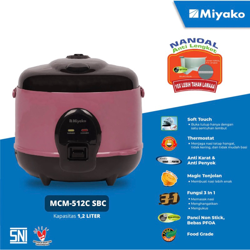 Jual Magic Warmer Plus Miyako MCM-512 C SBC Rice cooker Magiccom ...