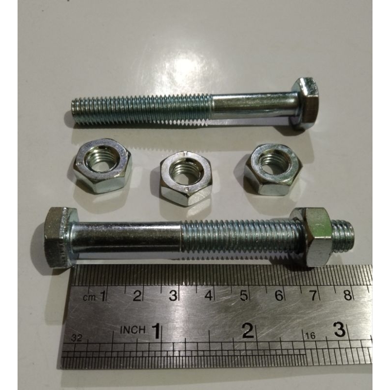 Jual BAUT MUR PUTIH BMP M10 X 80 MM PANJANG 8 CM GALVANIS ( KUNCI 17 ) | Shopee Indonesia