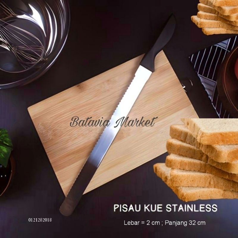 Jual Pisau Roti Stainlesss Steel / Pisau Kue 2 in 1 | Shopee Indonesia