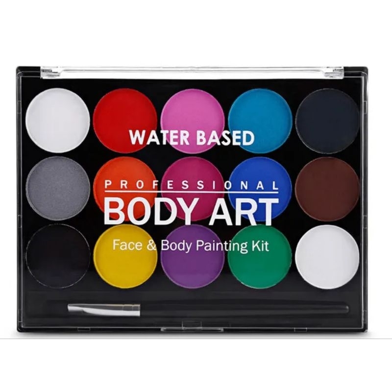Jual Grosir Cat Wajah / Tubuh Face Painting 12 Colors Free 2 Brush ...