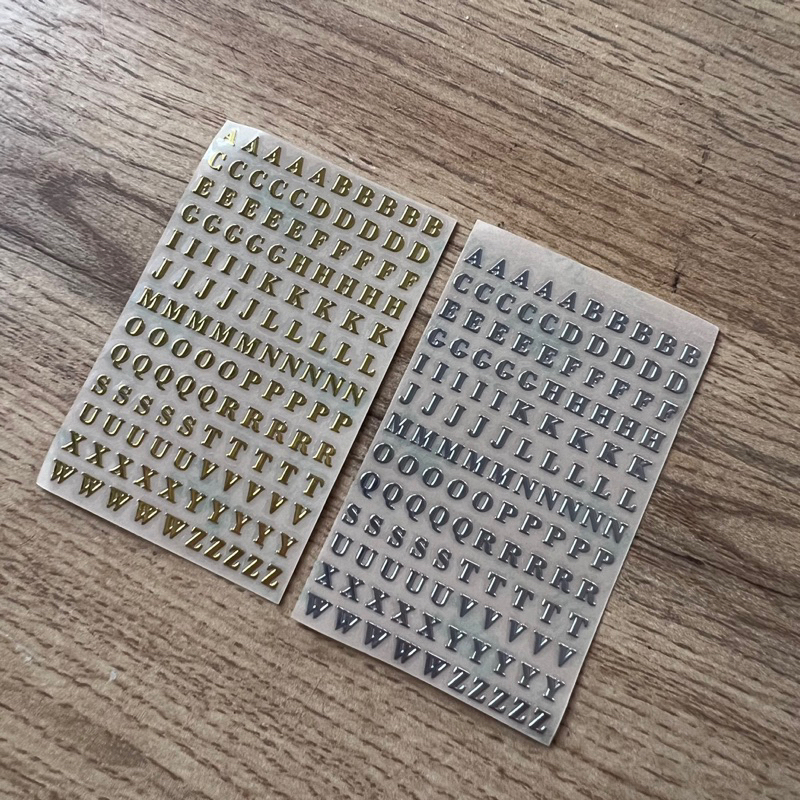 Jual STICKER ALPHABET LETTERS GOLD DAN SILVER UNTUK TAG NAMA | Shopee ...