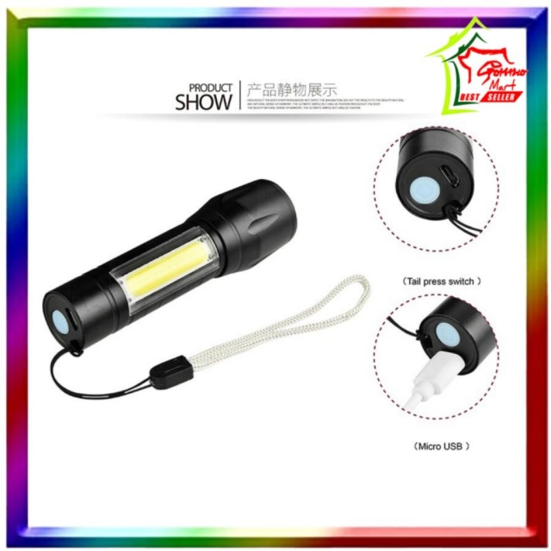 Jual GMW-Senter Mini Zoom XPE Led usb recharger zoom led swat police ...