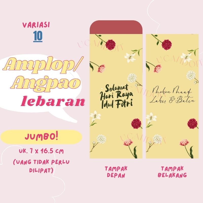 Jual Amplop Angpao Lebaran JUMBO Potrait isi 10pcs (Special Edition ...