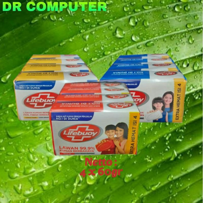 Jual Lifebuoy isi 4x60gr sabun batang antibacterial soap total10/mild ...