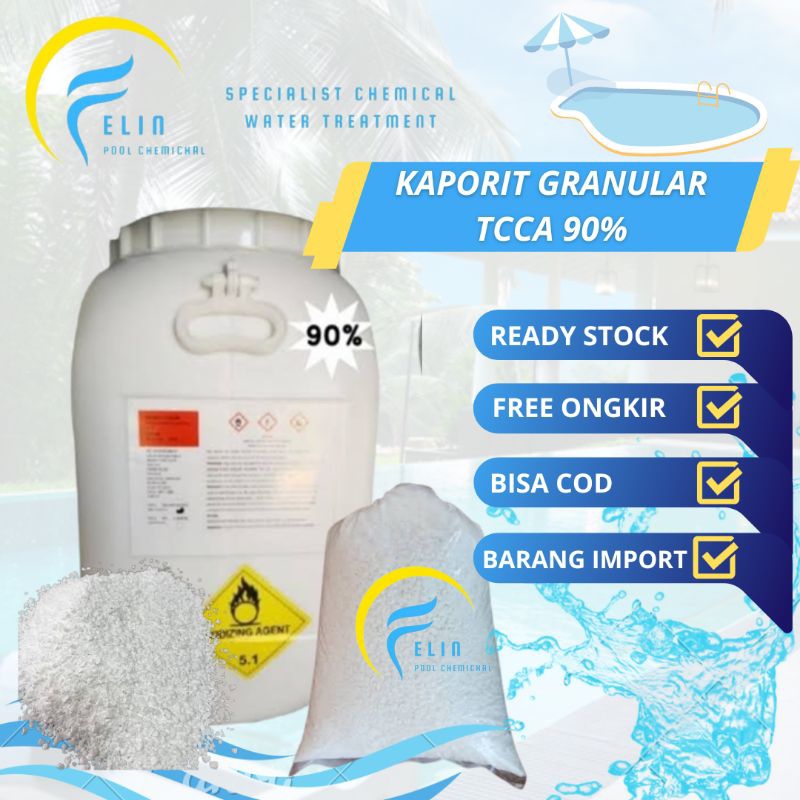 Jual Kaporit Granular 90% Obat Kolam Renang 1KG | Shopee Indonesia
