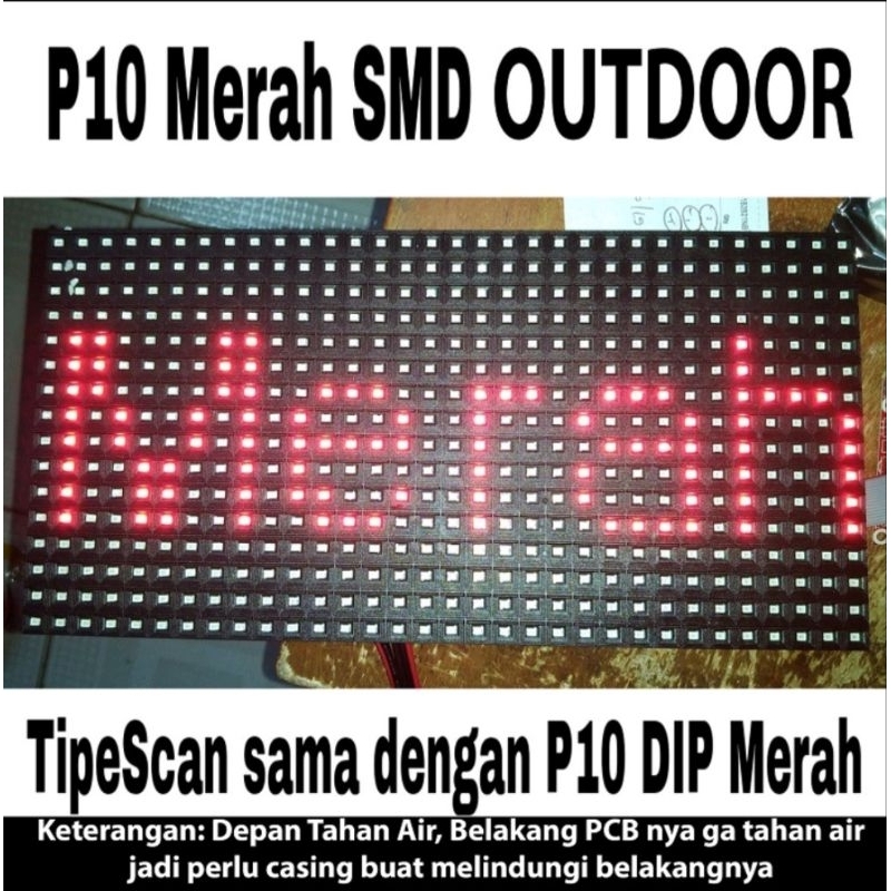 Jual Promo Panel Modul Running text P10 SMD Outdoor Merah | Shopee ...