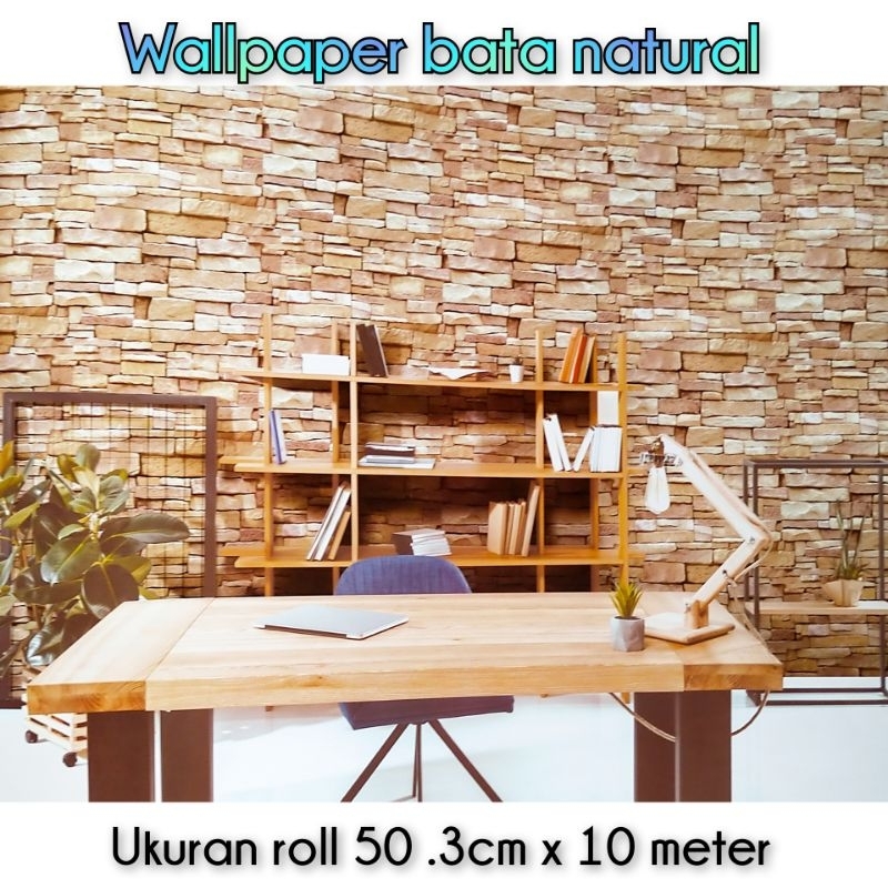 Jual wallpaper batu alam wallpaper batu bata 3D wallpaper vinil murah ...