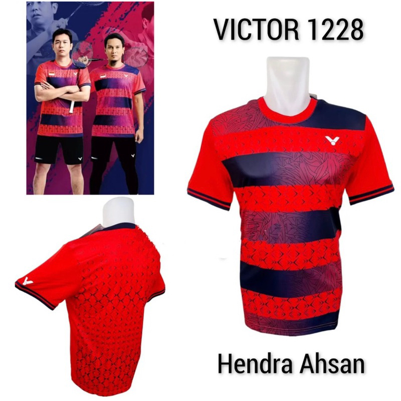 Jual Jersey Victor V-1228 Merah Grade Ori | Shopee Indonesia