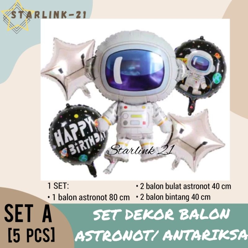 Jual BALON ASTRONOT | Balon Foil Tema Astronot Pesawat Roket Antariksa ...