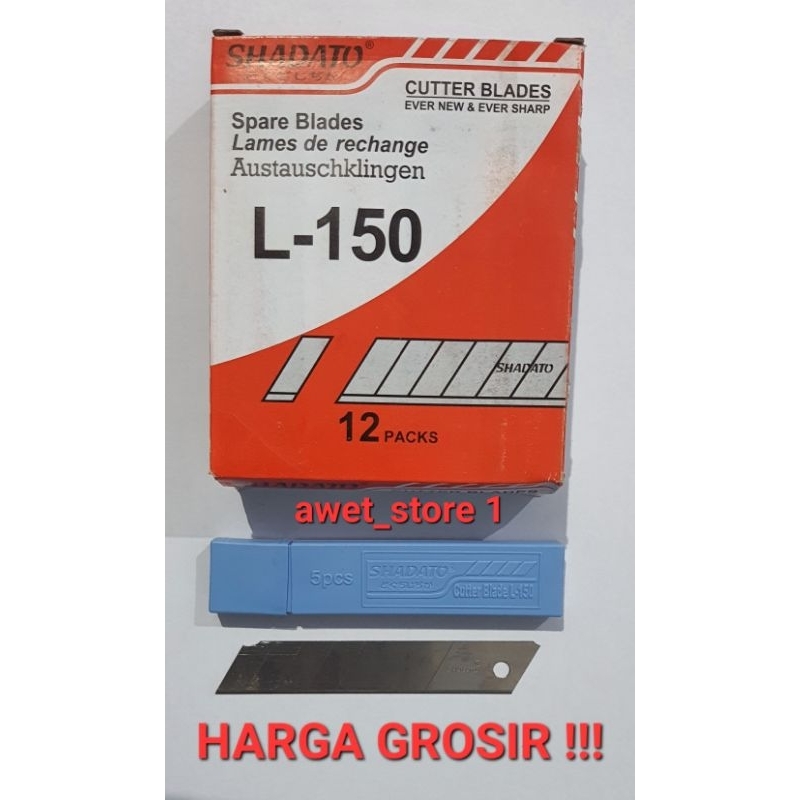 Jual Isi Refill Cutter Besar L-150 SHADATO @12 Tube @5 pc | Shopee ...