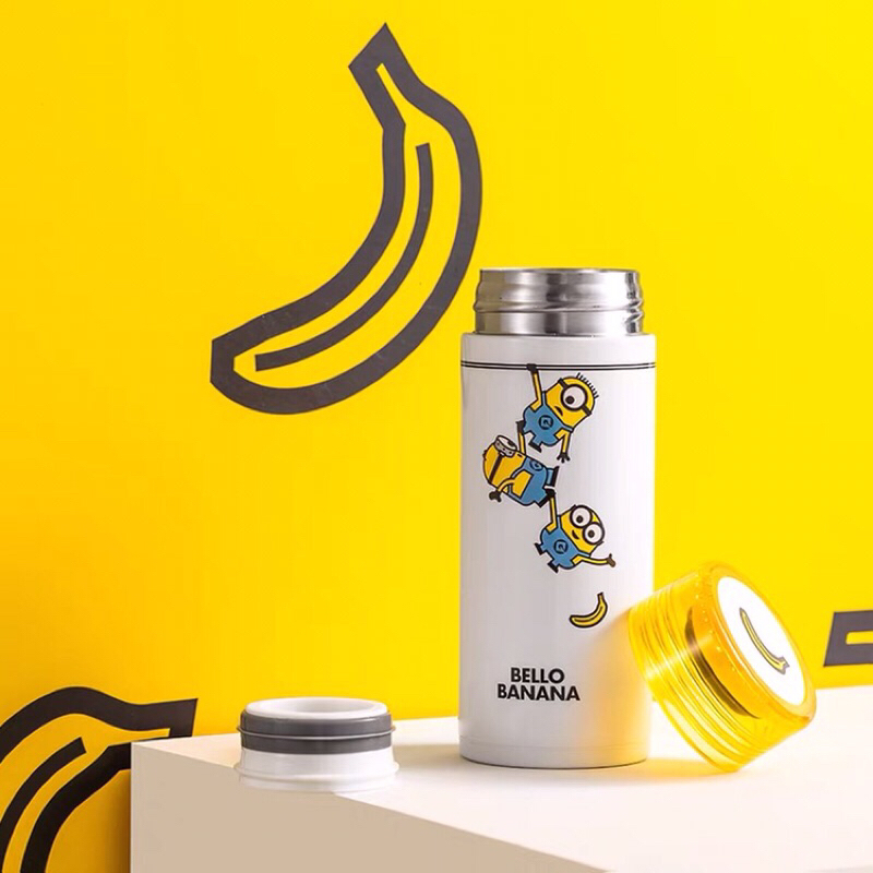 Jual Universal Minions x Miniso One Set Tumbler with Banana Pouch Botol ...