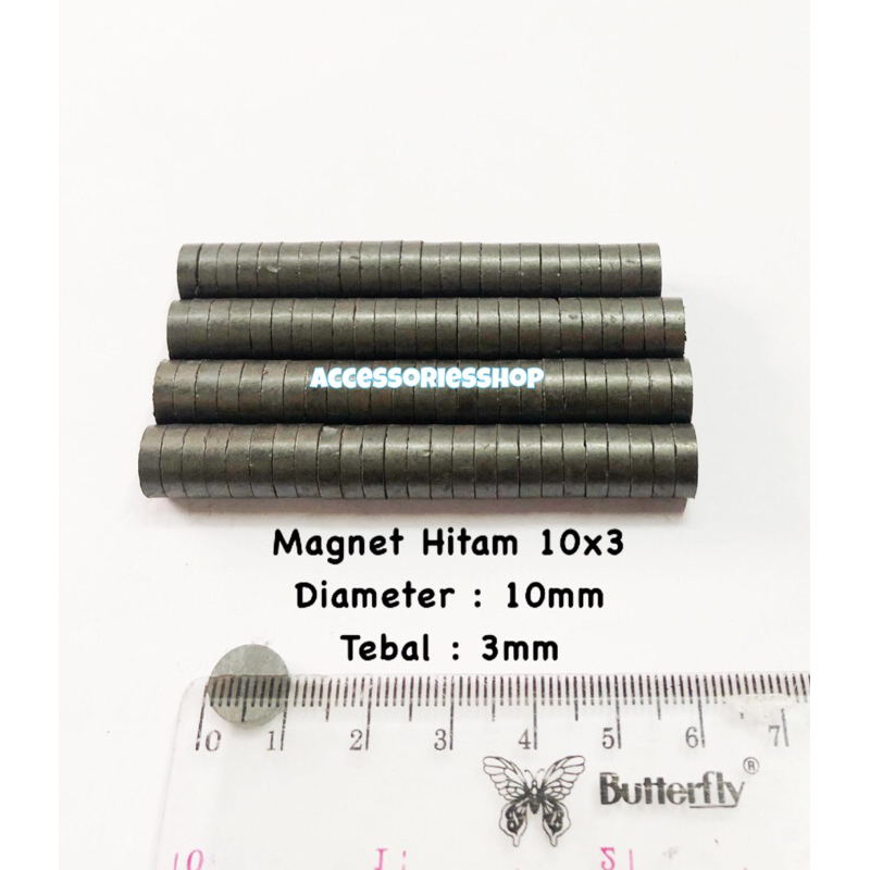 Jual Magnet kulkas 2 sisi 10x3 magnet hitam-100pcs | Shopee Indonesia