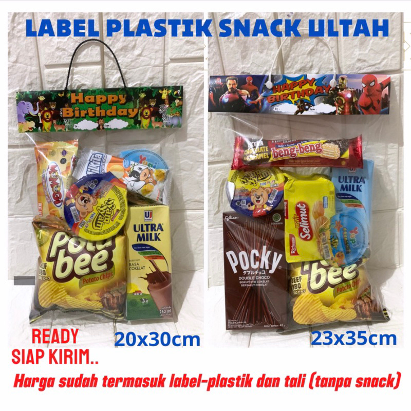 Jual [10pcs] PLASTIK SNACK ULANG TAHUN / LABEL ULTAH / GOODIE BAG ...