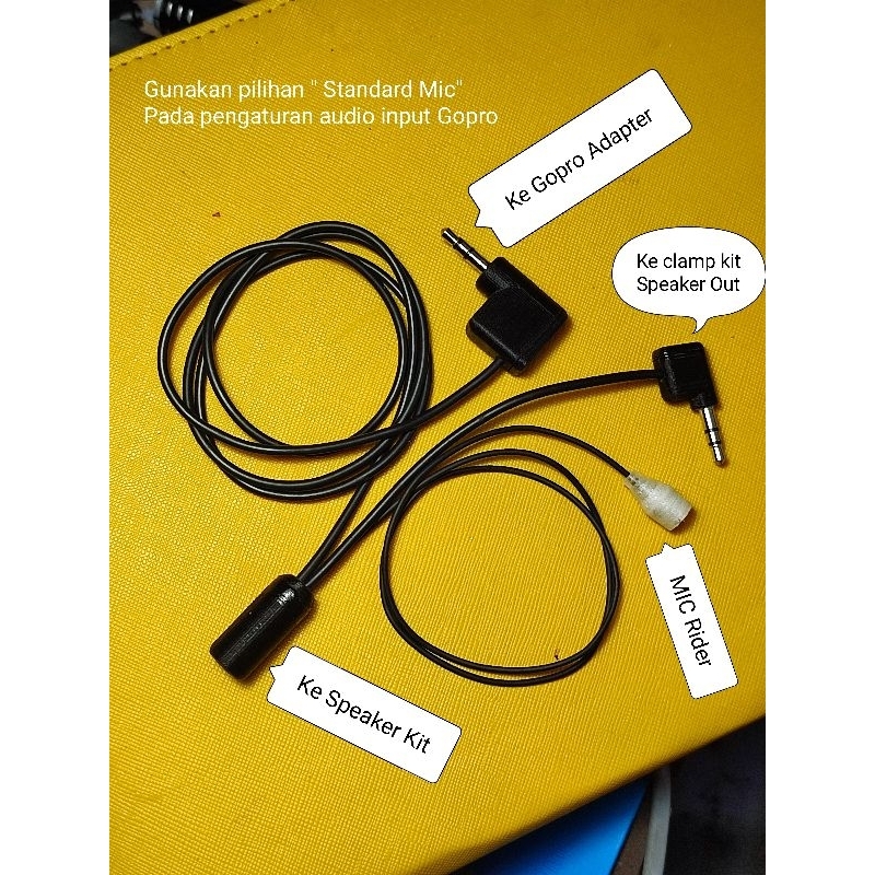 Jual Kabel INTERCOM Cardo PACKTALK Motovlog ACTION Cam MIC Adapter ...