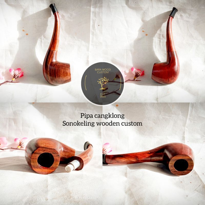 Jual pipa cangklong / cangklong kayu sonokeling model lengkung kilap murni amplasan manual tanpa ...