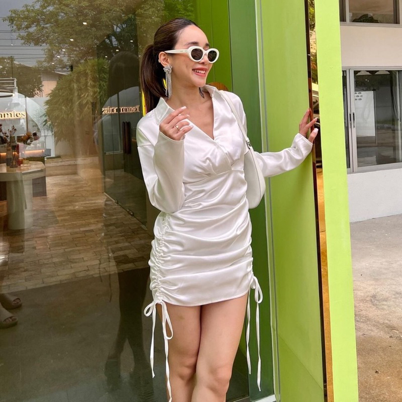 Jual Dyroth Dress Simple Basic Polos Sexy Mini Formal Sopan Rapi Kerah ...