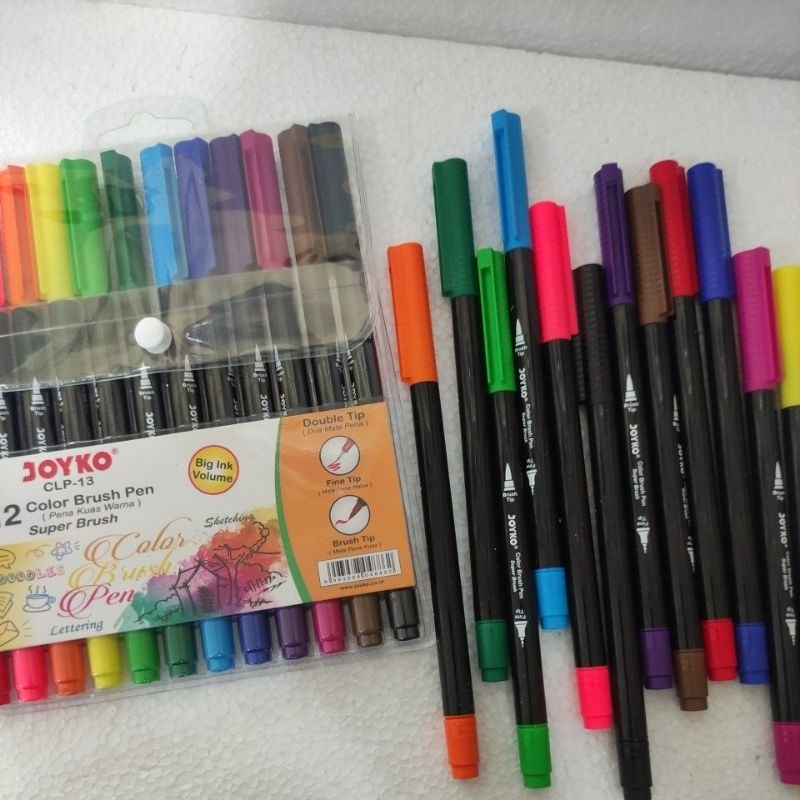 Jual JOYKO CLP - 13 Color Brush Pen Double Tip ( Dua mata pena ...