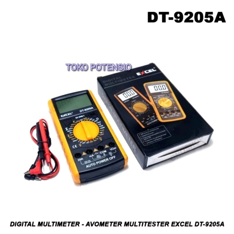 Jual MULTI TESTER AVO METER EXCEL DT-9205A DIGITAL | Shopee Indonesia