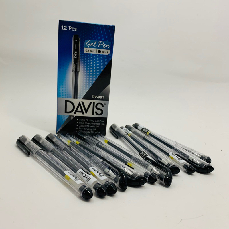 Jual Pulpen Gel Davis DV-901 Hitam 12 Pcs 0,5mm | Shopee Indonesia