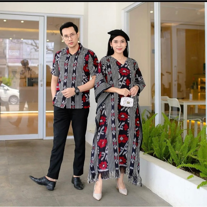 Jual set couple tenun - baju couple tenun etnik - baju kondangan motif tenun troso jepara ...