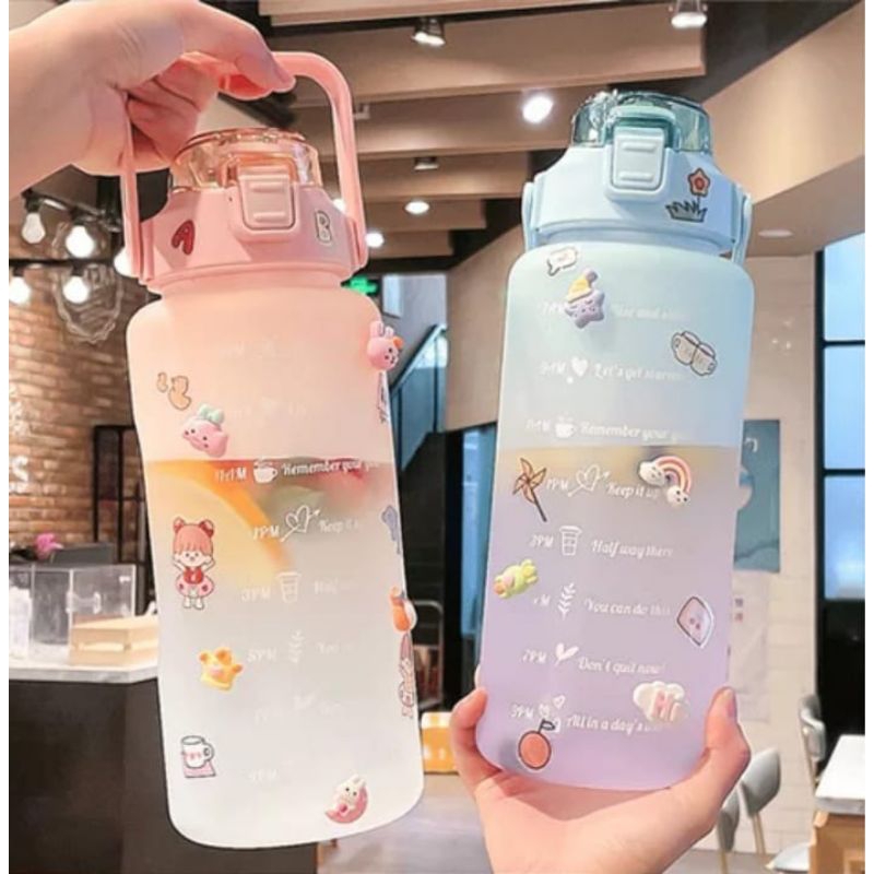 Jual Botol Minum 2Liter Botol Air Viral Kekinian Botol Air Gradiasi ...