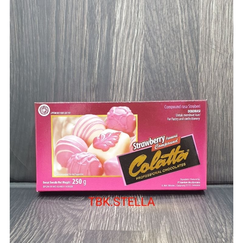 Jual COKLAT COMPOUND COLATTA STRAWBERRY 250 GR | Shopee Indonesia