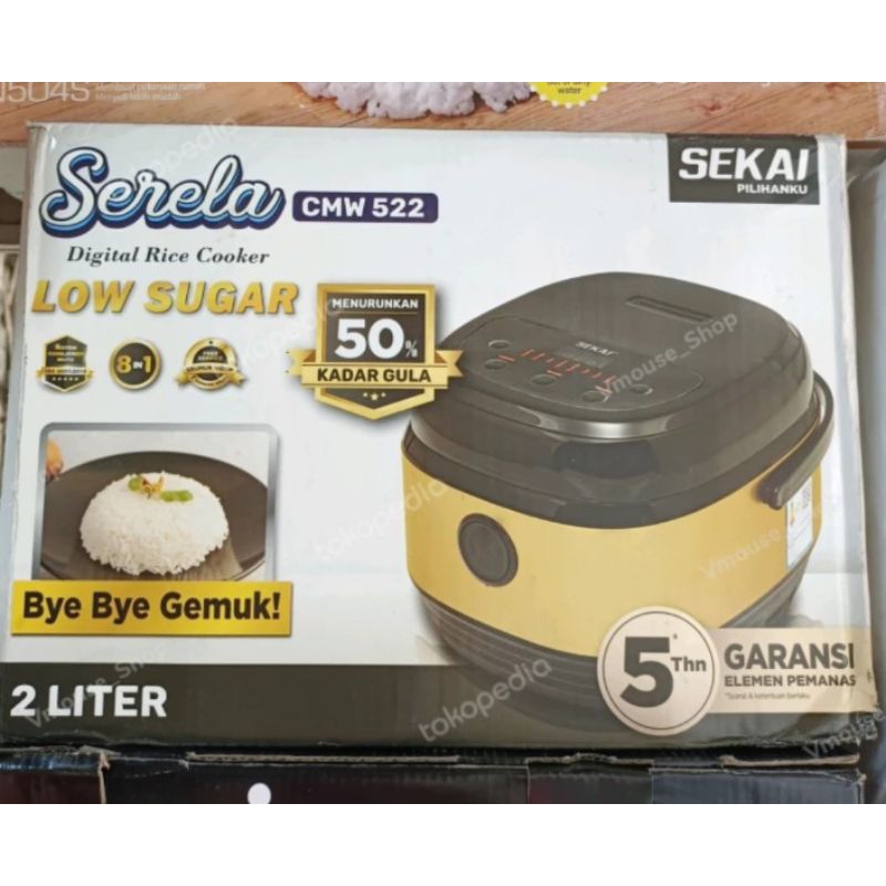 Jual MAGIC COM SEKAI LOW SUGAR CMW 522 - RICE COOKER SEKAI LOW SUGAR 2L ...