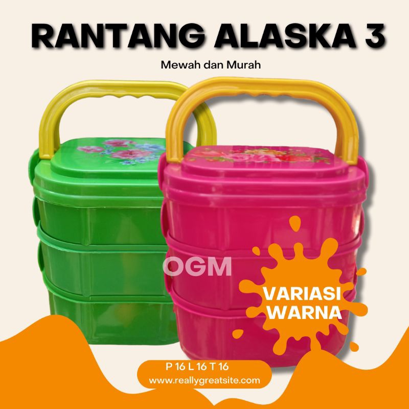 Jual Rantang susun 3 plastik / Rantang susun 3 / rantang susun Hajatan ...