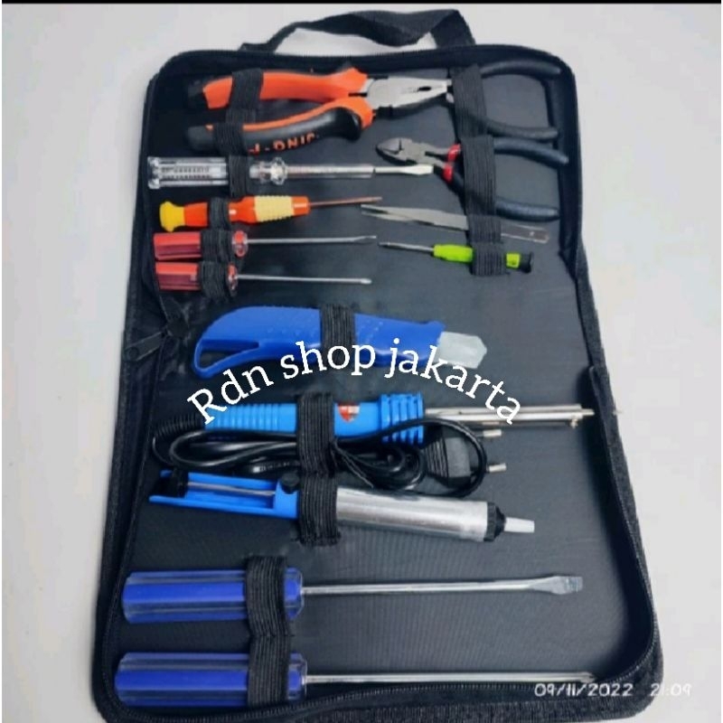 Jual Alat solder listrik set 14 pcs with bag Sands Soldering kit 14 pcs ...