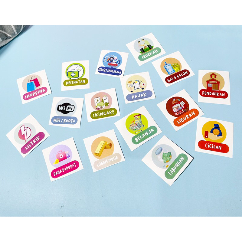 Jual Stiker Cutting Budgeting Keuangan Sticker Isi 16 Label Dompet ...