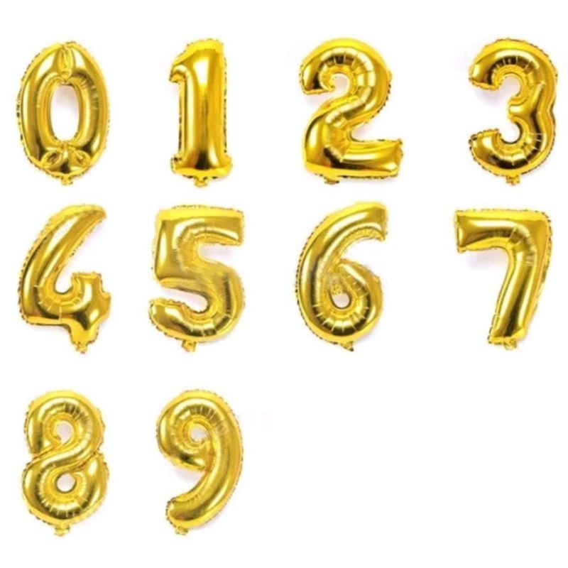 Jual Balon Angka Aluminium Foil Gold 40cm | Shopee Indonesia