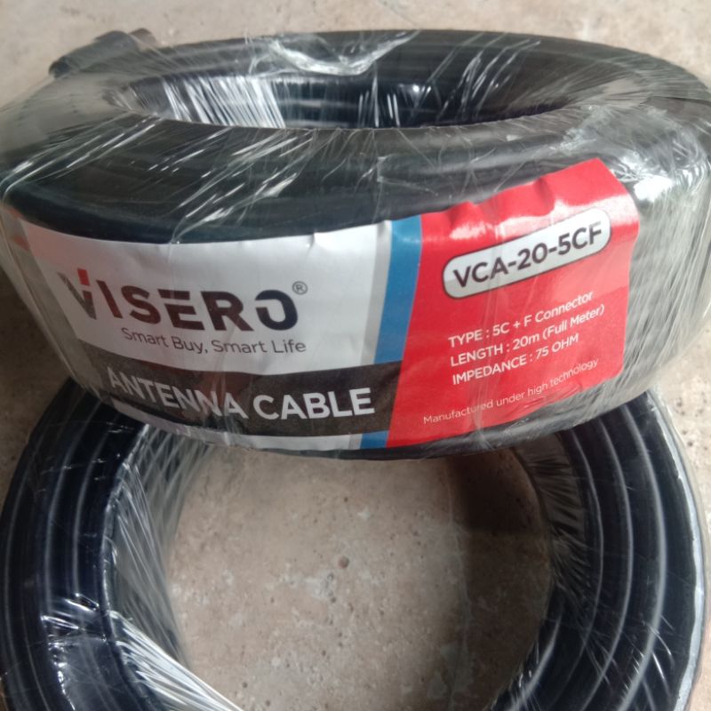 Jual Kabel antena TV panjang 15 / 20 meter Visero 75 ohm type 5c+f konektor | Shopee Indonesia