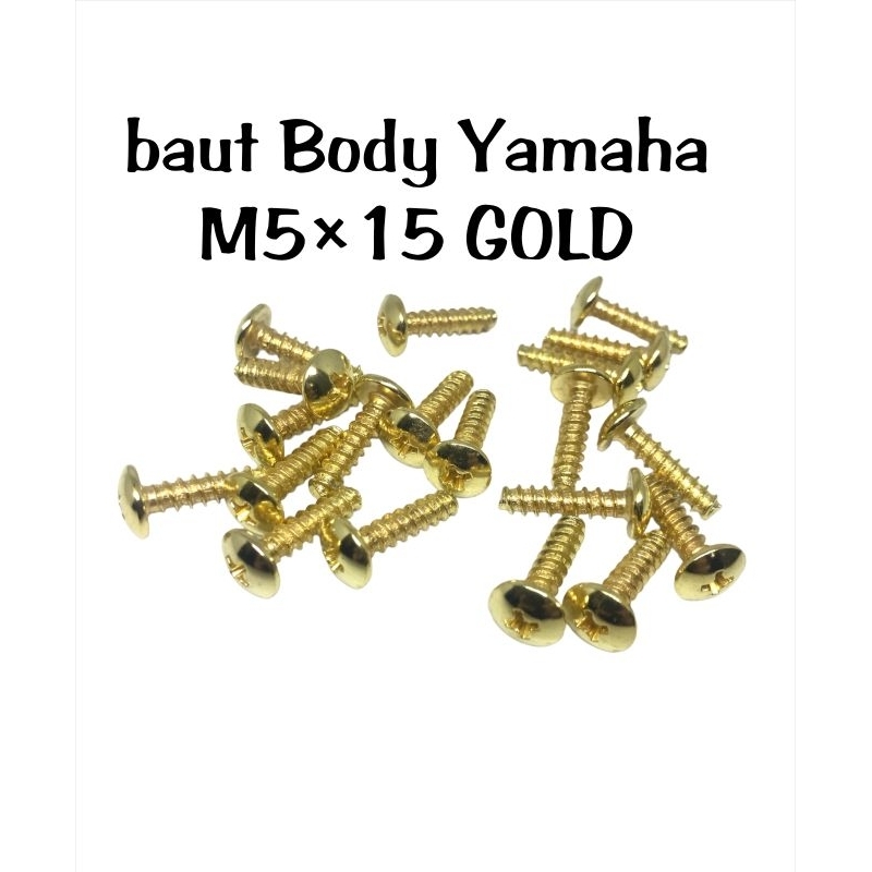 Jual Baut Body Yamaha Gold Bintang isi 20 Pc M5 × 15 | Shopee Indonesia