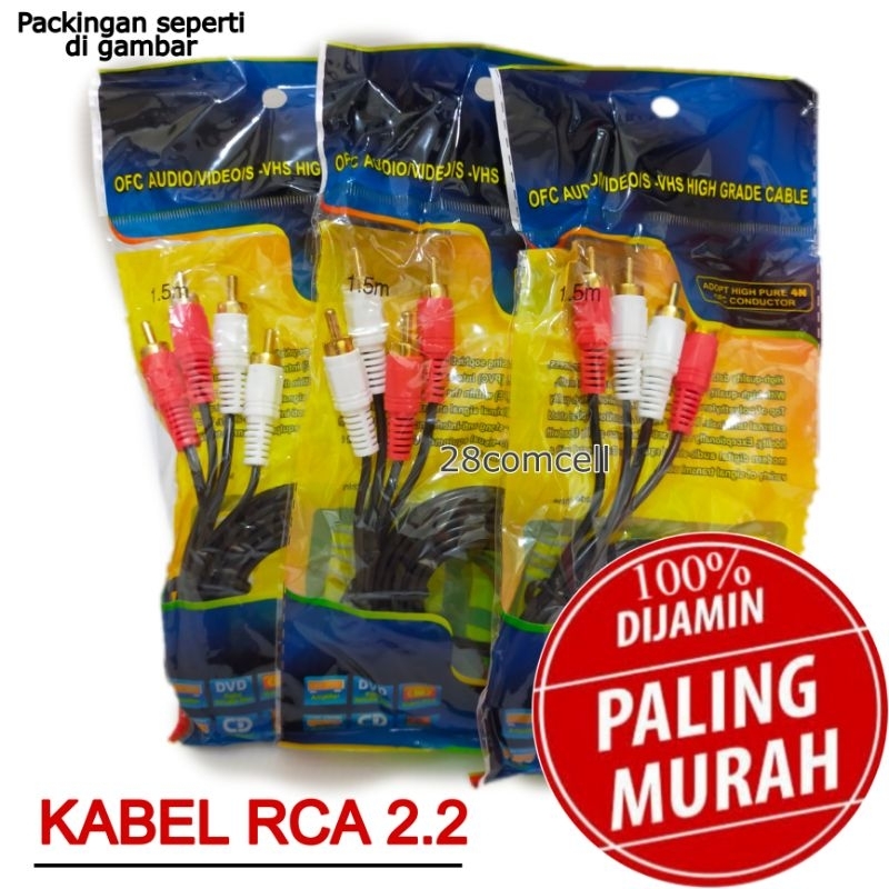 Jual Kabel Rca 2-2 / Kabel Audio 2-2 / kabel aux 2in2 / Kabel Rca 2in2 ...