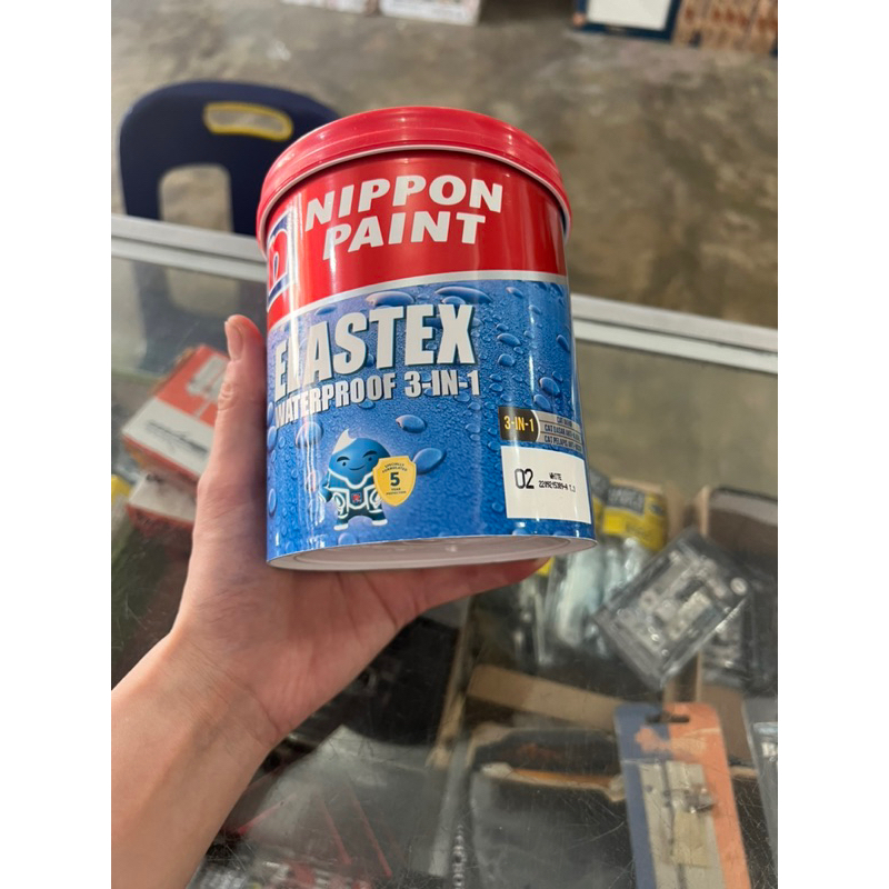 Jual cat tembok pelapis anti bocor Nippon PAint Elastex Waterproof 3in1 ready mix 1kg | Shopee ...
