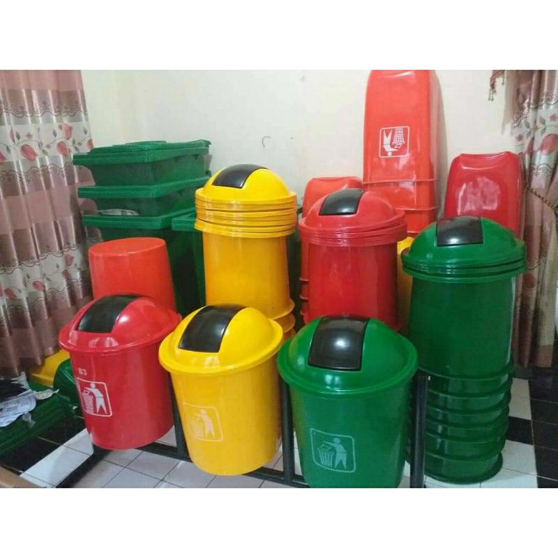 Jual tong sampah fiber model bulat tong fiber tempat sampah fiber ...