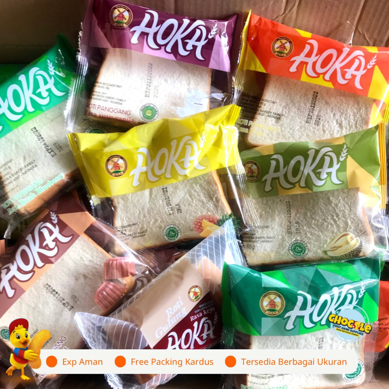 Jual PROMO 6.6 ROTI AOKA ROTI PANGGANG 65G II PUSAT SNACK COKLAT FROZEN ...