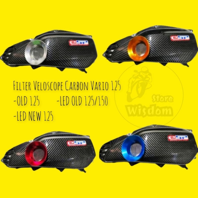 Jual Tutup Filter Veloscope Carbon Vario 125 150 led cover new led old ...