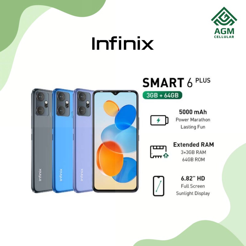 Jual HANDPHONE INFINIX SMART 6+ NEW RAM 3GB/64GB (Miracle Black ...