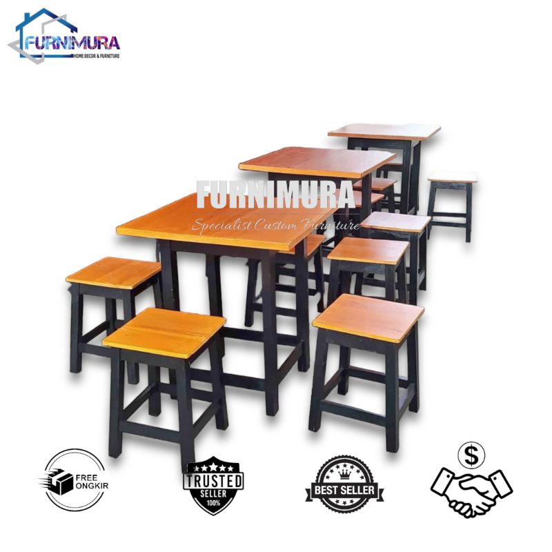 Jual PROMO Meja makan / meja kafe / meja warung makan / meja resto / meja kedai kopi | Shopee ...