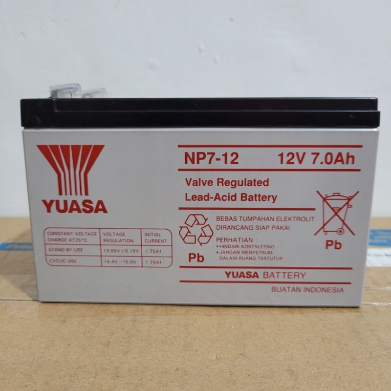 Jual YUASA BATTERY AKI KERING UPS NP7-12 Yuasa 12V 7AH, BATERAI MAINAN | Shopee Indonesia