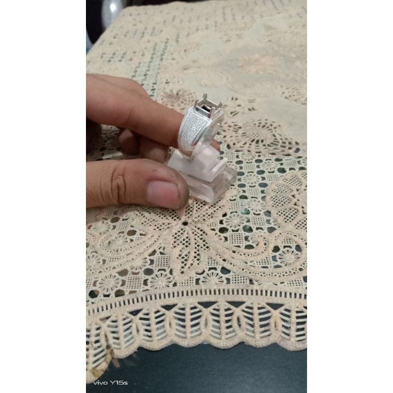 Jual emban cincin perak 925 batu kotak handmade sedia tanam atau ...