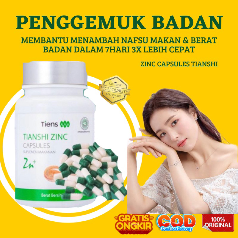 Jual Zinc Tiens Penggemuk Kapsul Penambah Berat Badan Ampuh Penambah ...