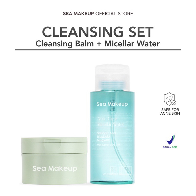 Jual SEA MAKEUP ACNE BUTTER CLEANSING BALM + ACNE CLEAR MICELLAR WATER ...