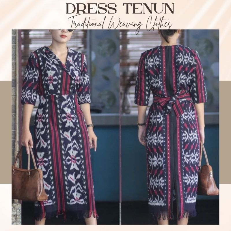Jual Dress Tenun Ikat Etnik - Dress Etnik Tenun - Bajun Tenun Etnik OT215 | Shopee Indonesia
