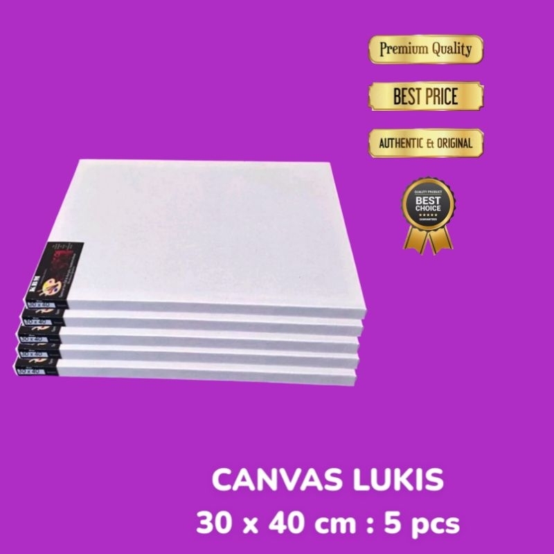 Jual KANVAS LUKIS 30x40 CM ( PAKET ISI 5 PCS )/CANVAS LUKIS HALUS ...