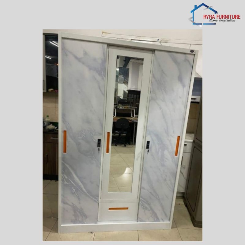 Jual LEMARI PAKAIAN SLIDING SWING/LEMARI PAKAIAN BESI/LEMARI METAL/LEMARI BESI 3 PINTU MURAH ...